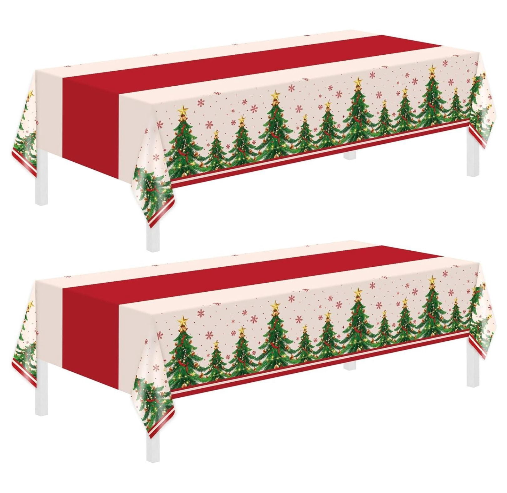 2 Pack Christmas Tablecloths,Christmas Party Decoration,54 x 108 Inch ...