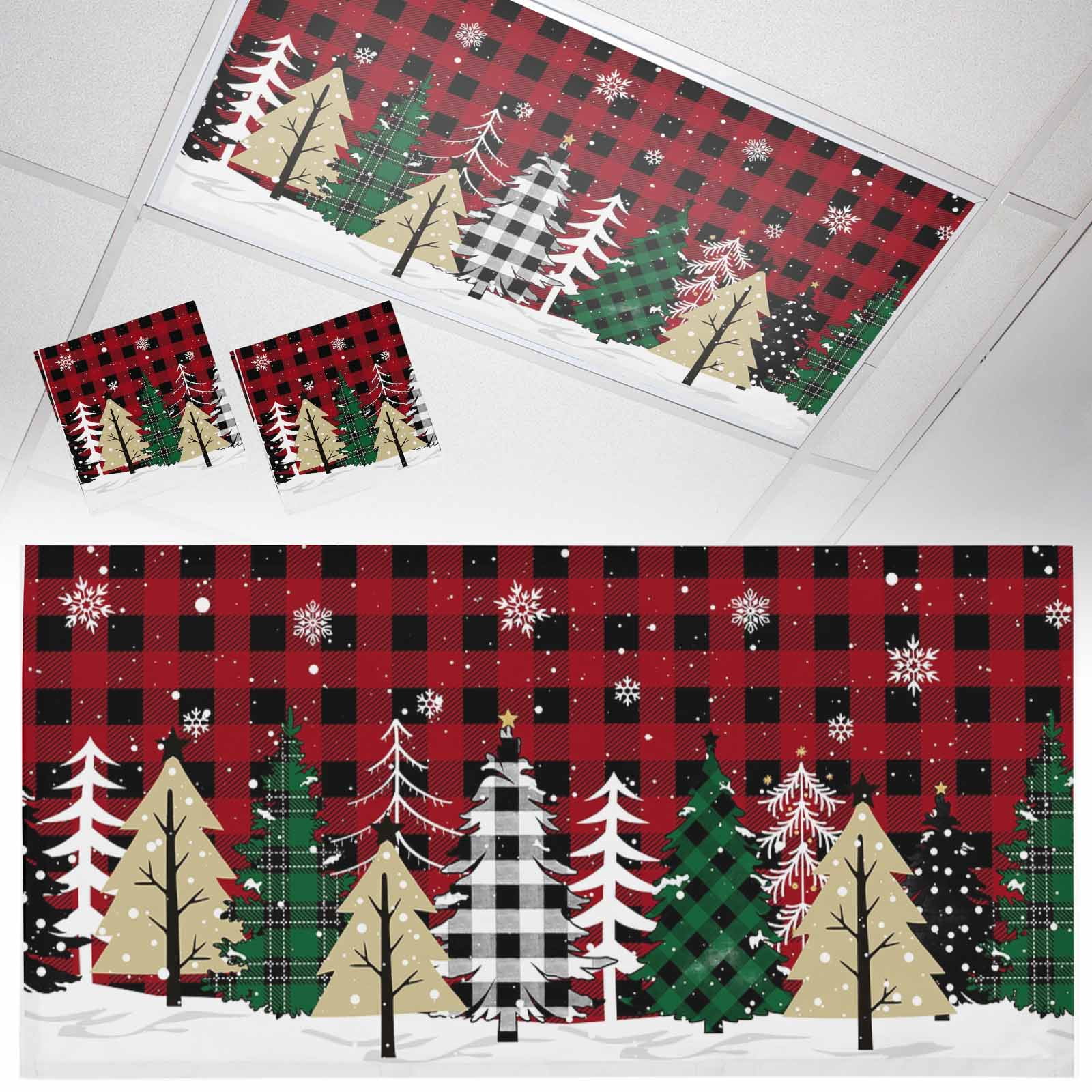 2 Pack Christmas Tree Fluorescent Light Covers for Ceiling Lights ...