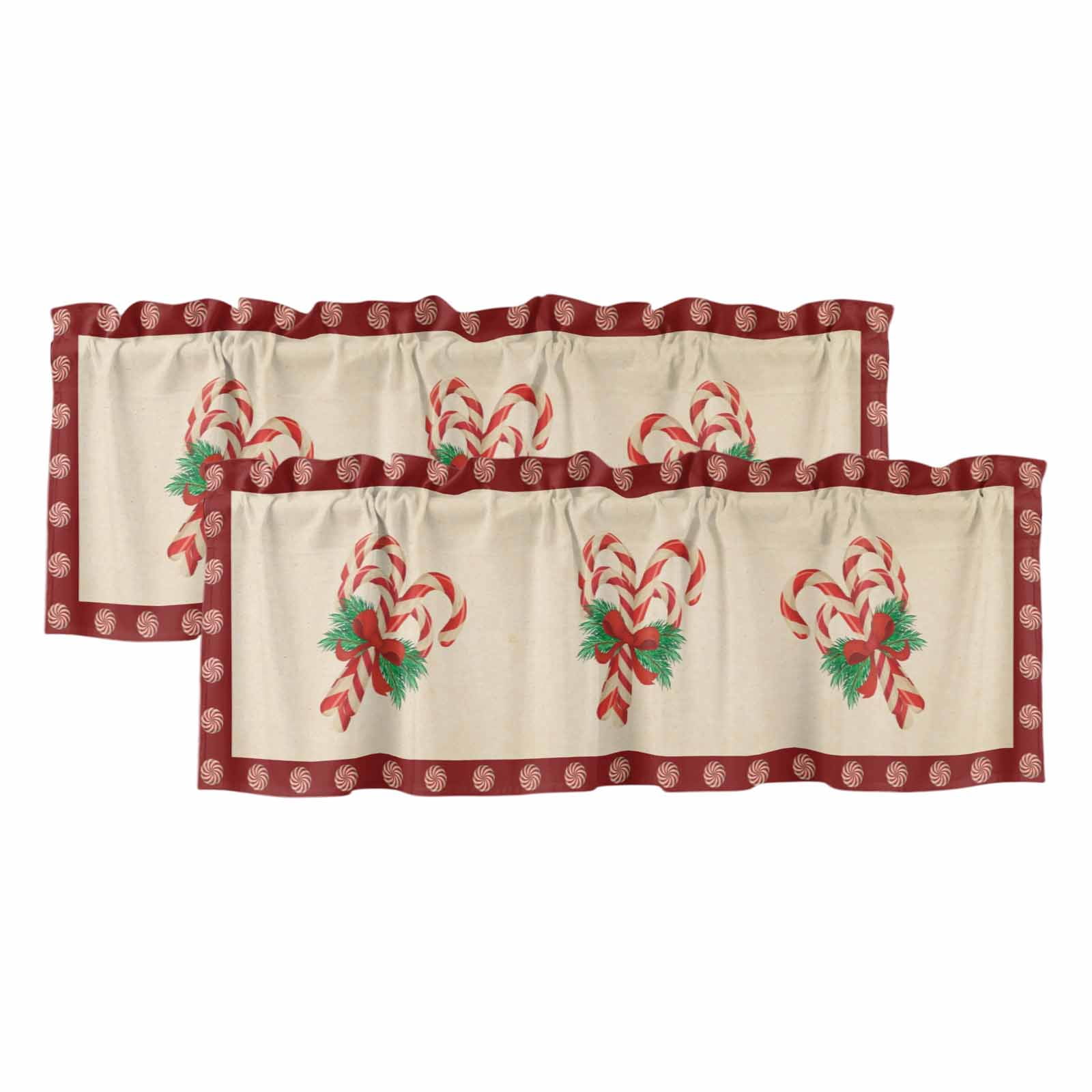 2 Pack Christmas Valances for Windows Bedroom Living Room Window ...