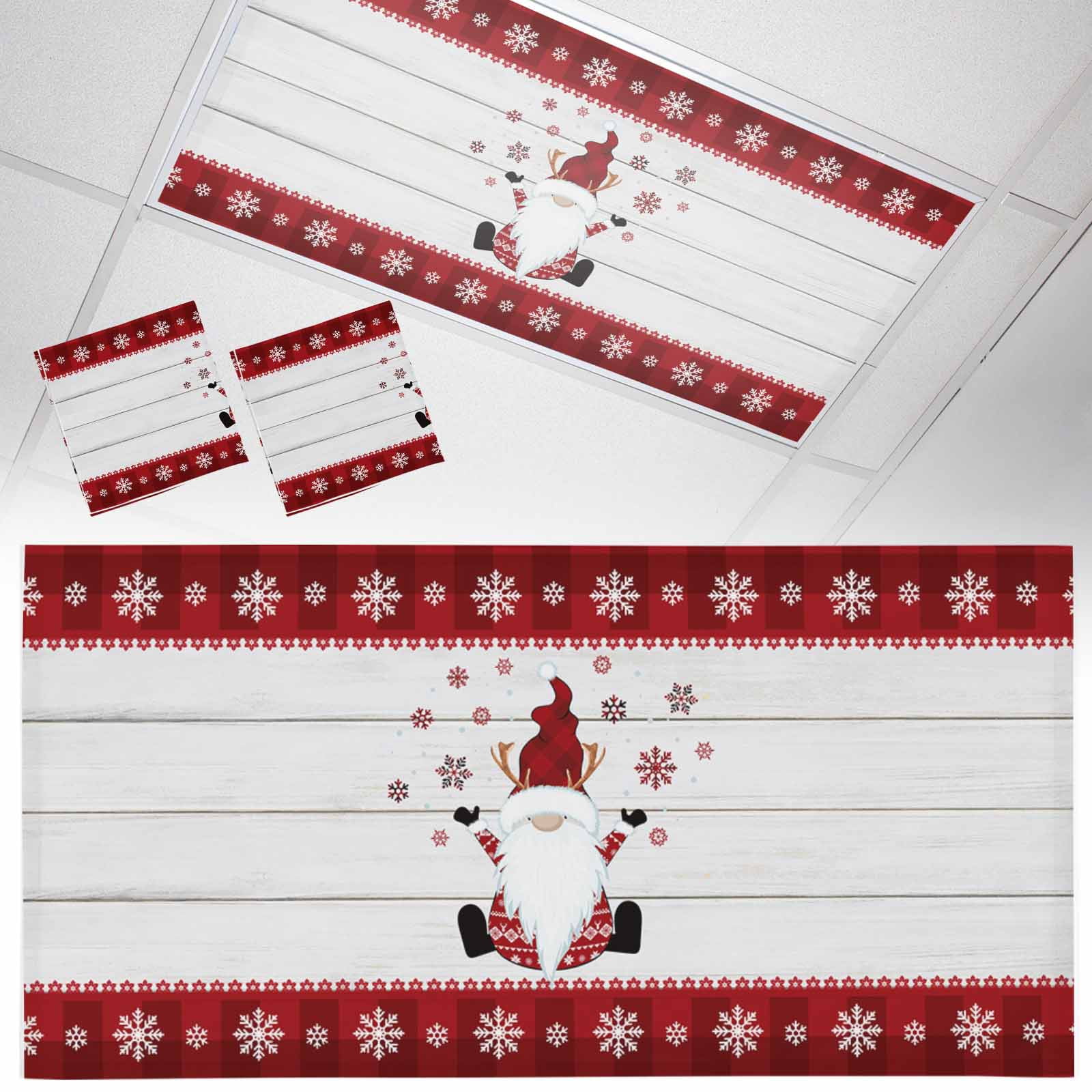 2 Pack Christmas Winter Fluorescent Light Covers for Ceiling Lights ...