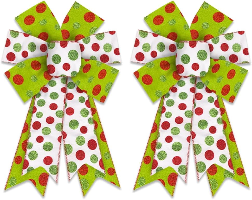 2 Pack Christmas Wreath Bows, Christmas Flowers Pinecone Burlap Linen ...