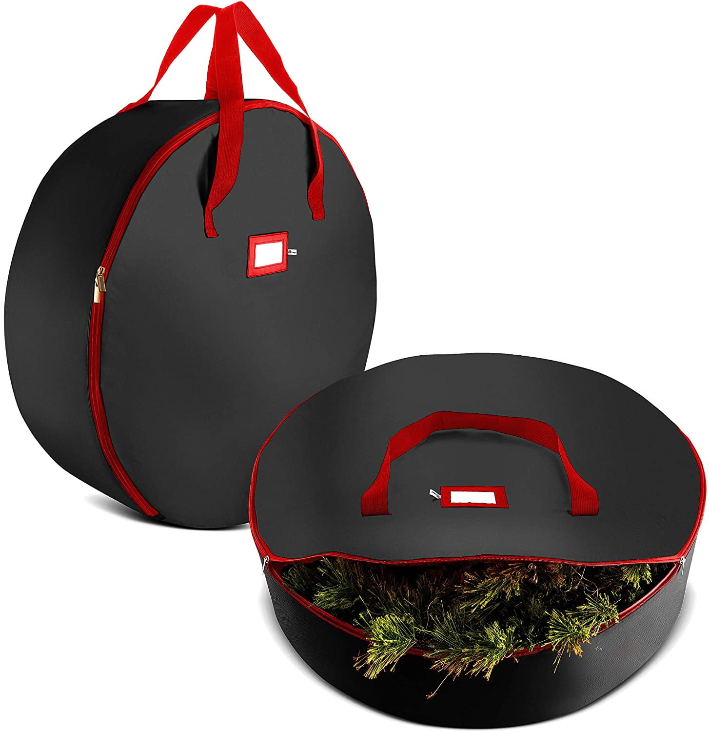"2-Pack 30"" Christmas Wreath Storage Bag: Durable Handles, Double ...