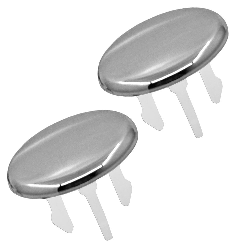 2-Pack Chrome Round Basin Sink Overflow Hole Cover for 22mm-24mm Sinks ...
