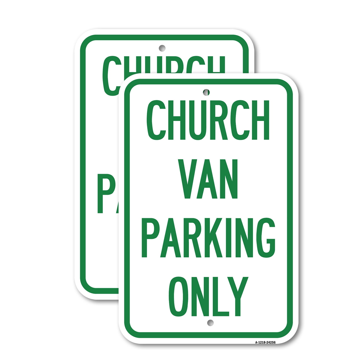 (2 Pack) Church Van Parking Only | 18" X 24" Heavy-Gauge Aluminum Sign ...