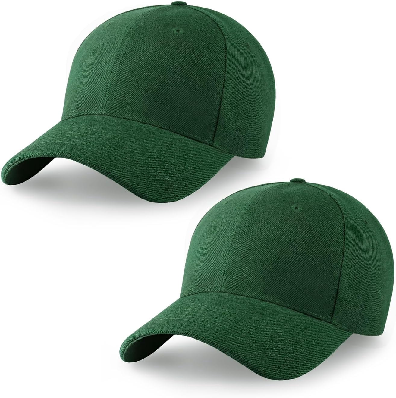 2-Pack Classic Structured Baseball Cap Adjustable Snapback Multipack ...