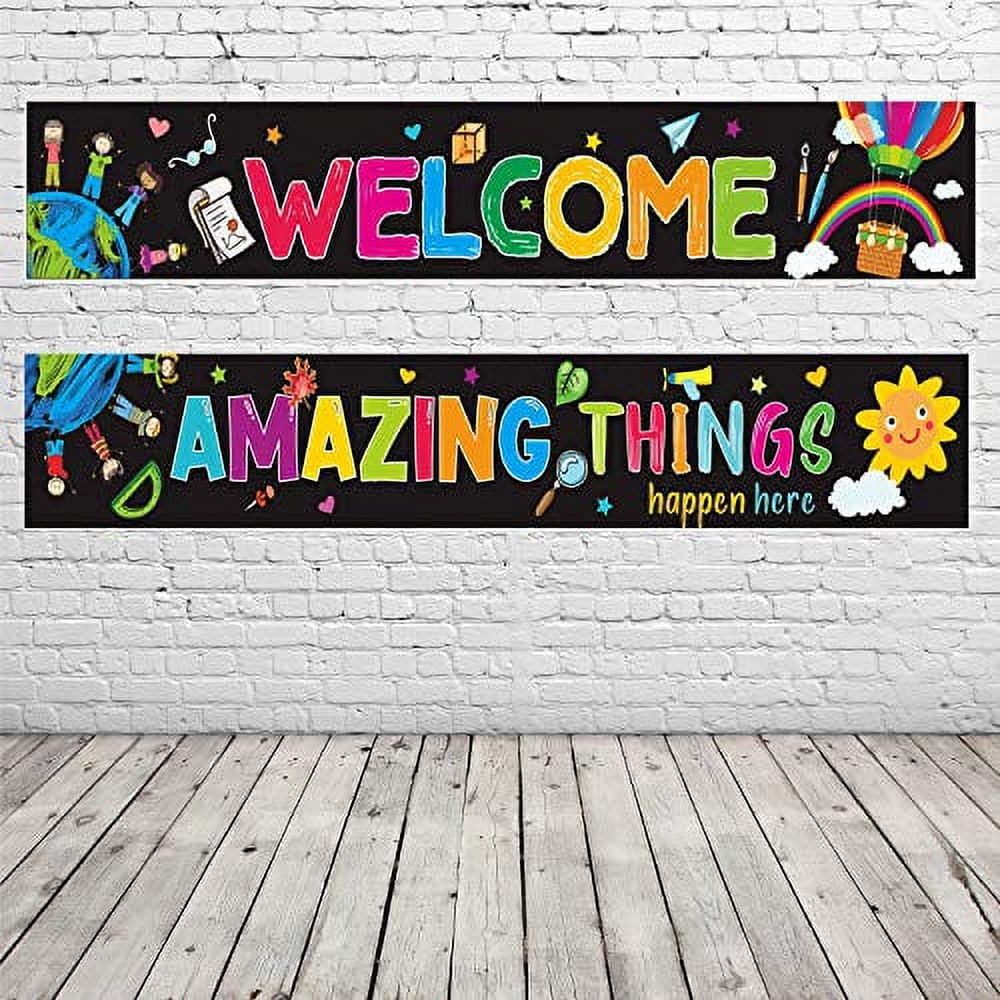 2 Pack Classroom Welcome Banner Poster Back to School Banner ...