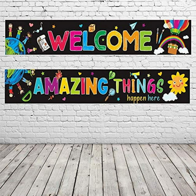 2 Pack Classroom Welcome Banner Poster Back to School Banner ...