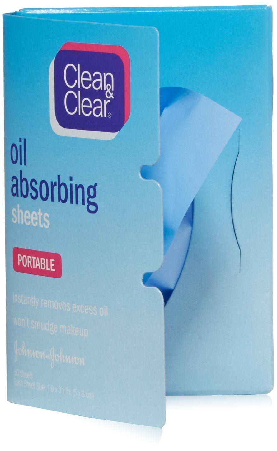 Clean & Clear 2 Pack Blotting Facial Face Oil-Absorbing Sheets, 50 ...