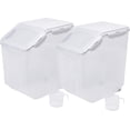 2-Pack Clear 10-Liter BPA-Free Rice Storage Container with Measuring ...