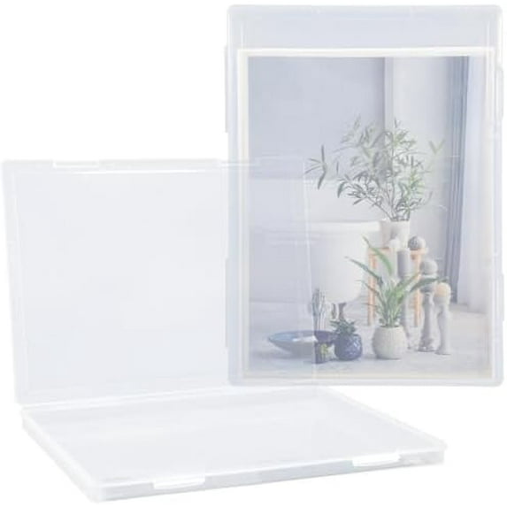 2 Pack Clear A4 Paper Storage Box with Latches, Magazine Protectors ...