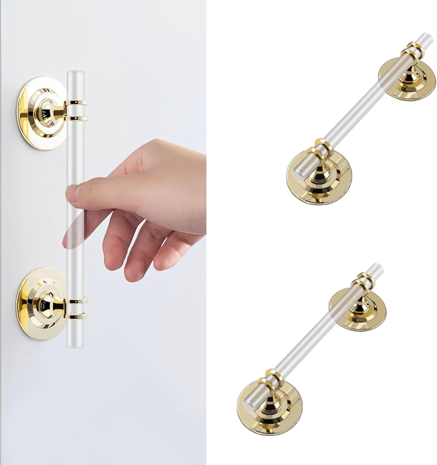 2 Pack Clear Acrylic Adhesive Cabinet and Furniture Pulls 5 Inch Self ...