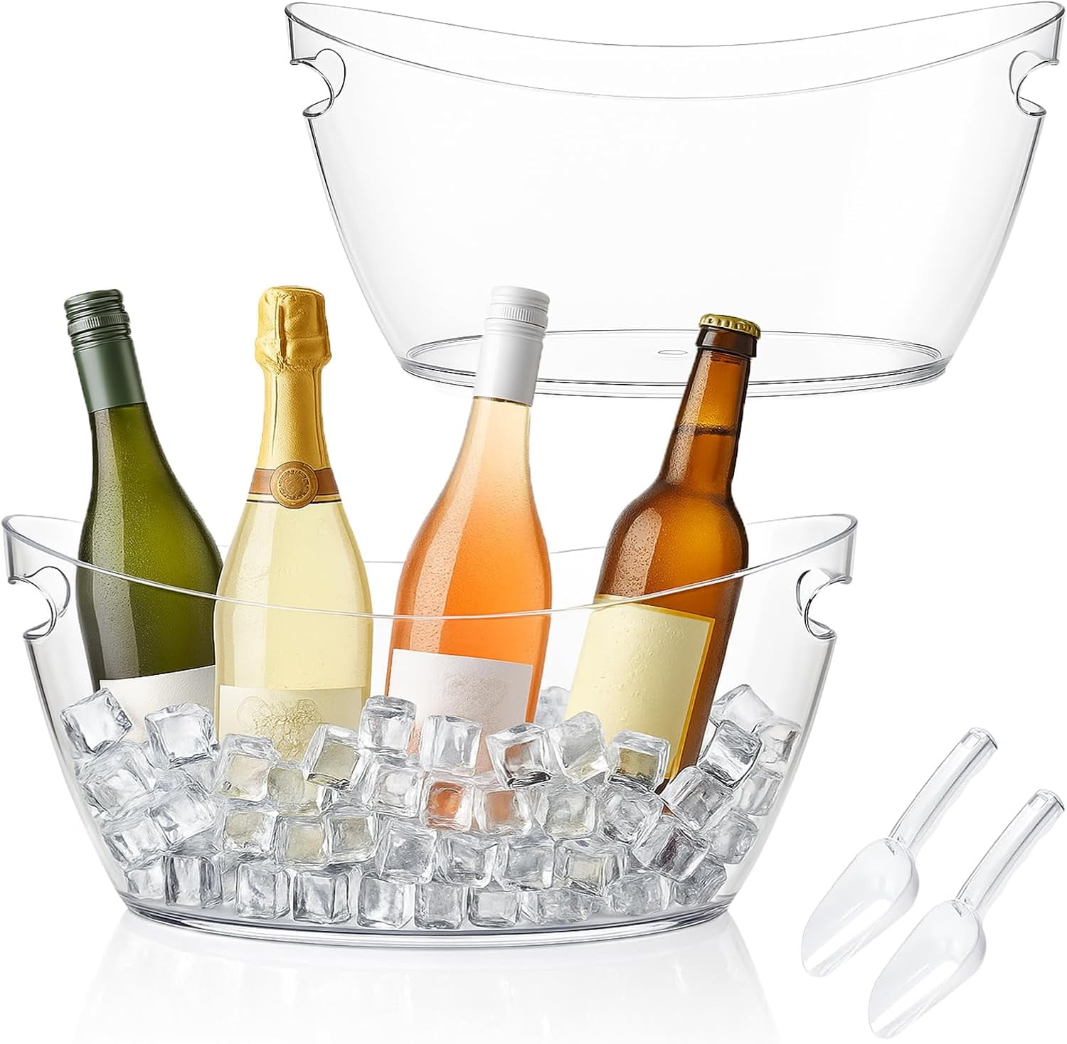 2-Pack Clear Acrylic Ice Buckets for Parties (5.5L Each) – Lar Plastic ...