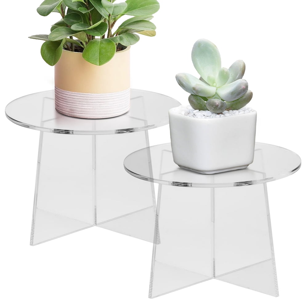 2 Pack Clear Acrylic Plant Stand Indoor Multifunctional Display Stand ...
