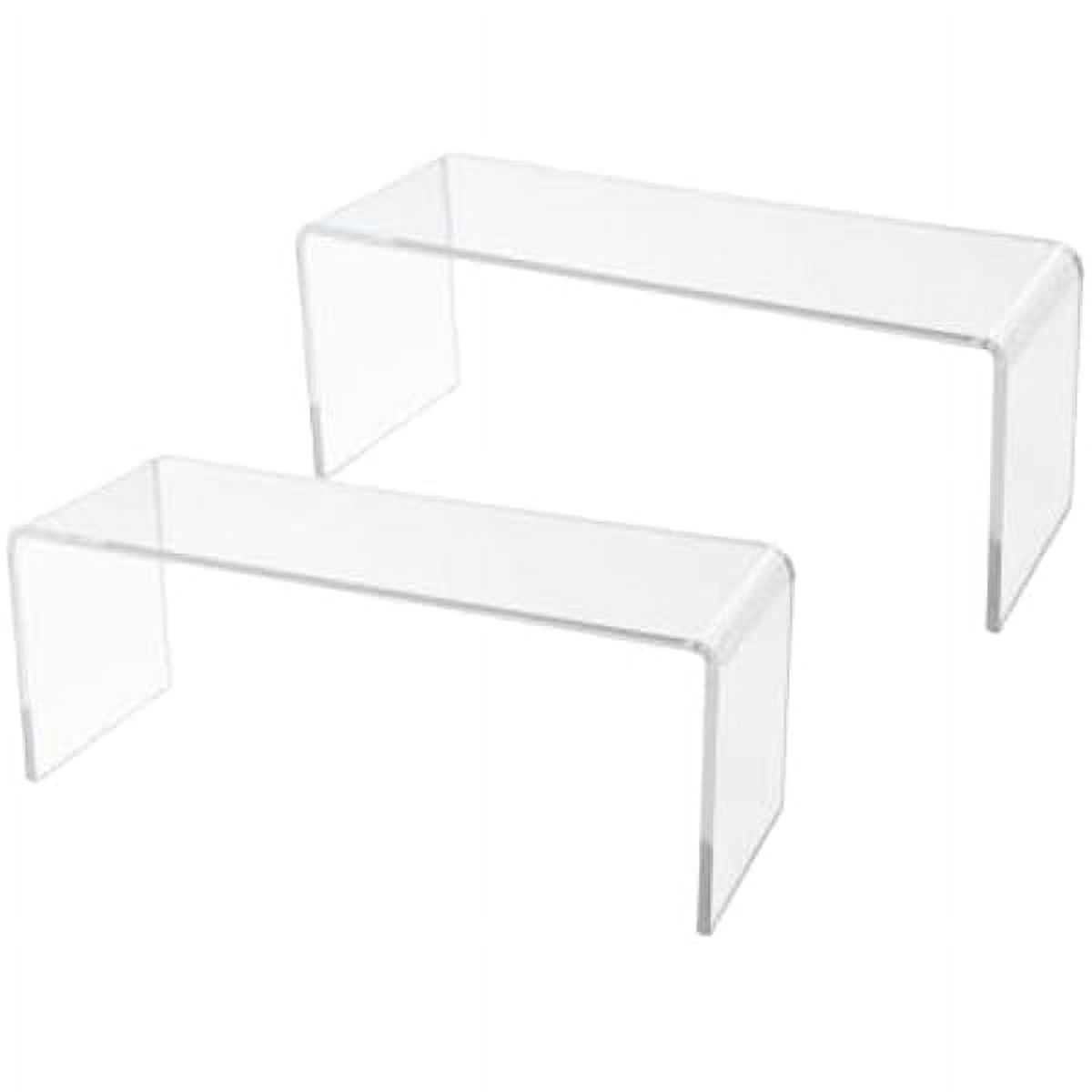 2 Pack Clear Acrylic Riser Display Stand 10 Inch Wide x 4 Inch Deep ...