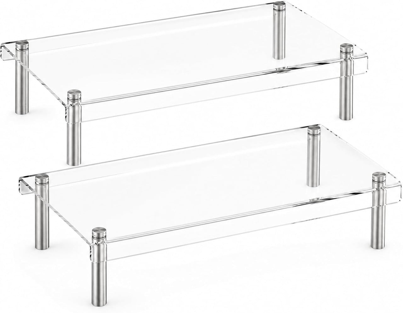 2 Pack Clear Acrylic Riser, Display Stand, Large Transparent Monitor ...