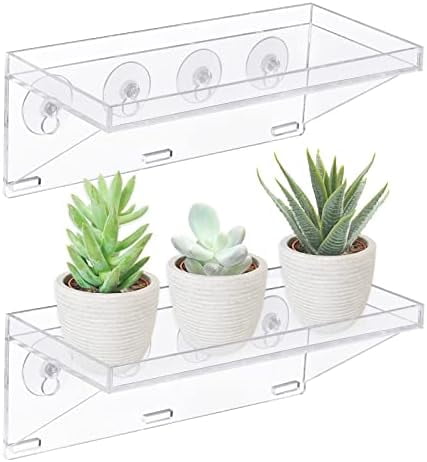 2 Pack Clear Acrylic Window Plant Box - 12'' x 5.5'' - Strong Suction ...