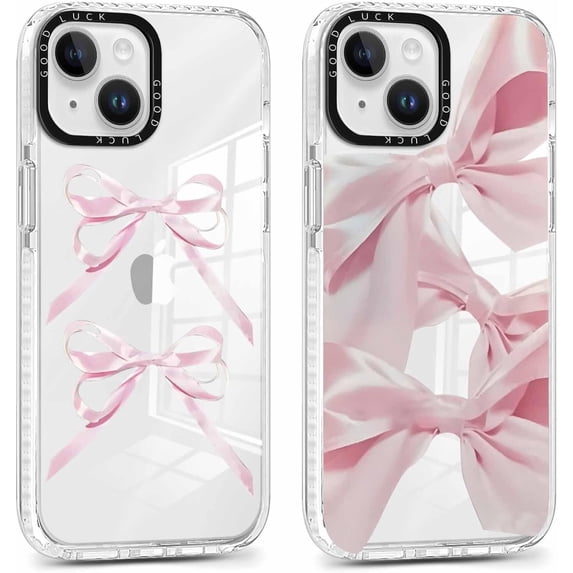 2 Pack Clear Bow Phone Case for iPhone 15 6.1 inch, Cute Aesthetic ...