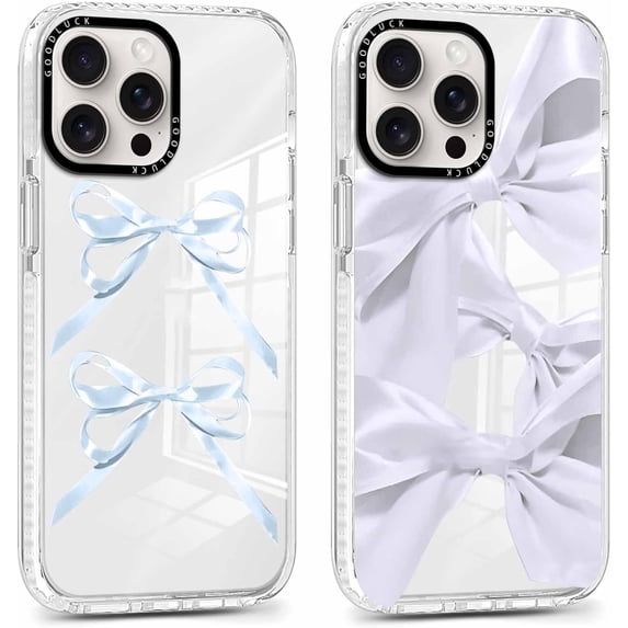 2 Pack Clear Bow Phone Case for iPhone 16 Pro Max 6.9 inch, Cute ...