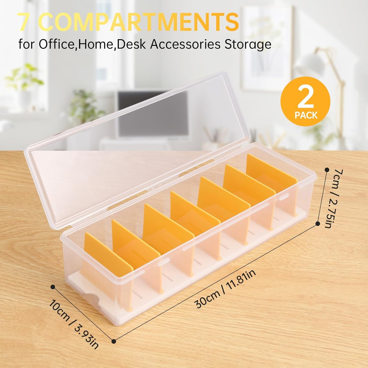 2 Pack Clear Cable Organizer Box with Lid, Plastic Charger Cable Cord ...