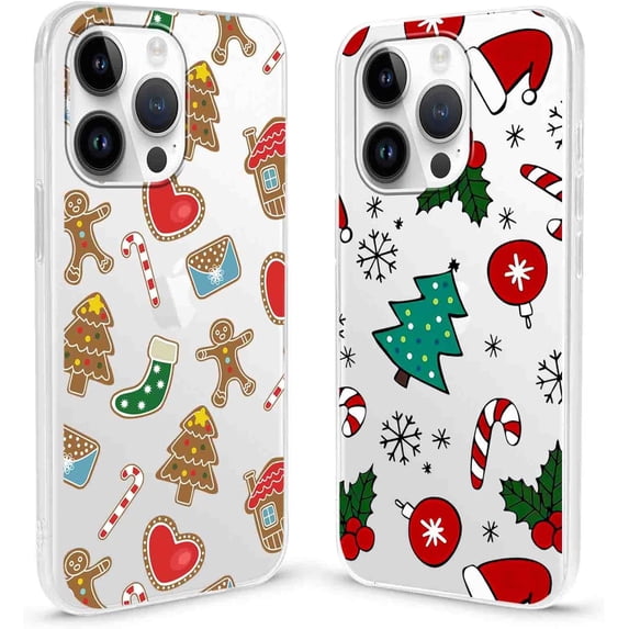 2 Pack Clear Christmas Phone Case for iPhone 12 Pro Max 6.7 inches ...