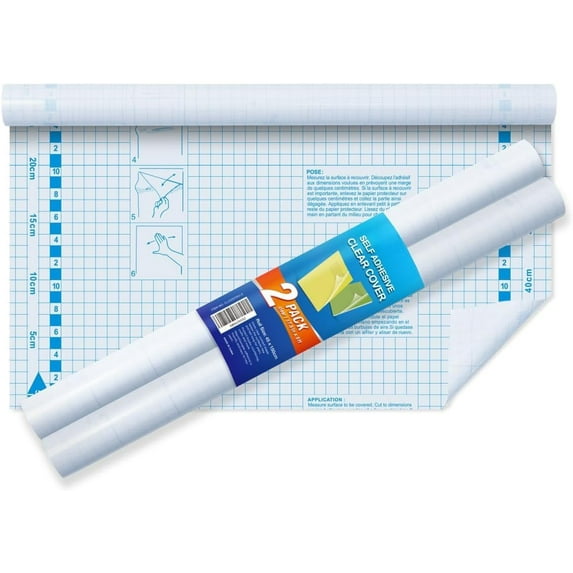 2 Pack Clear Contact Paper Roll for Books, 17.5in x 5ft Clear Self ...