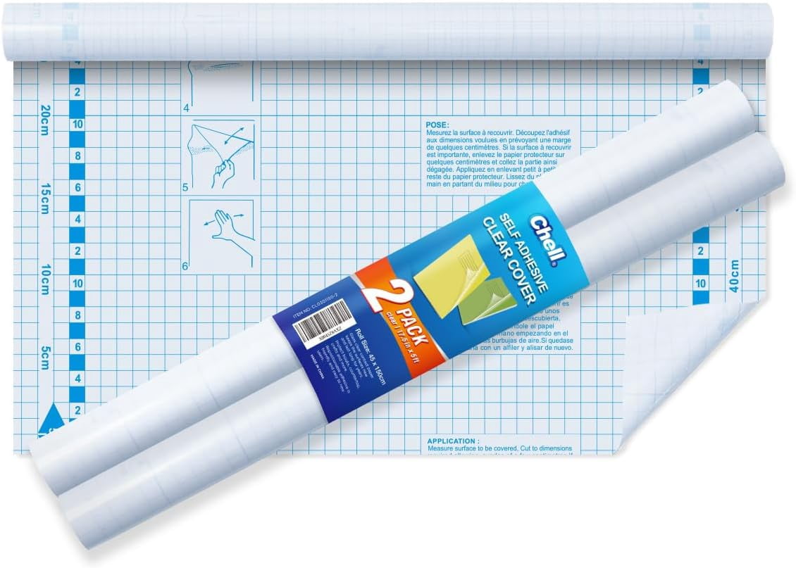 2 Pack Clear Contact Paper Roll for Books, 17.5in x 5ft Clear Self ...