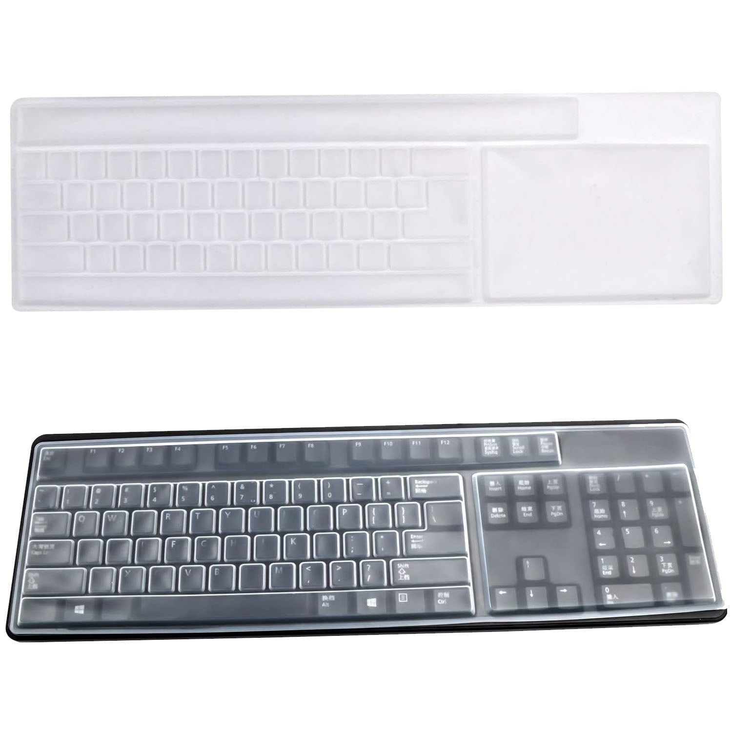 2 Pack Clear Desktop Computer Keyboard Protection Skin for PC 104/107 ...