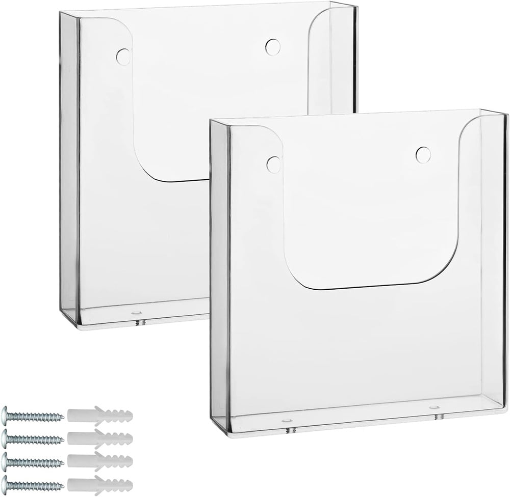 2 Pack Clear Flyer Holder,Display Catalog Rack,Wall Mount Literature ...