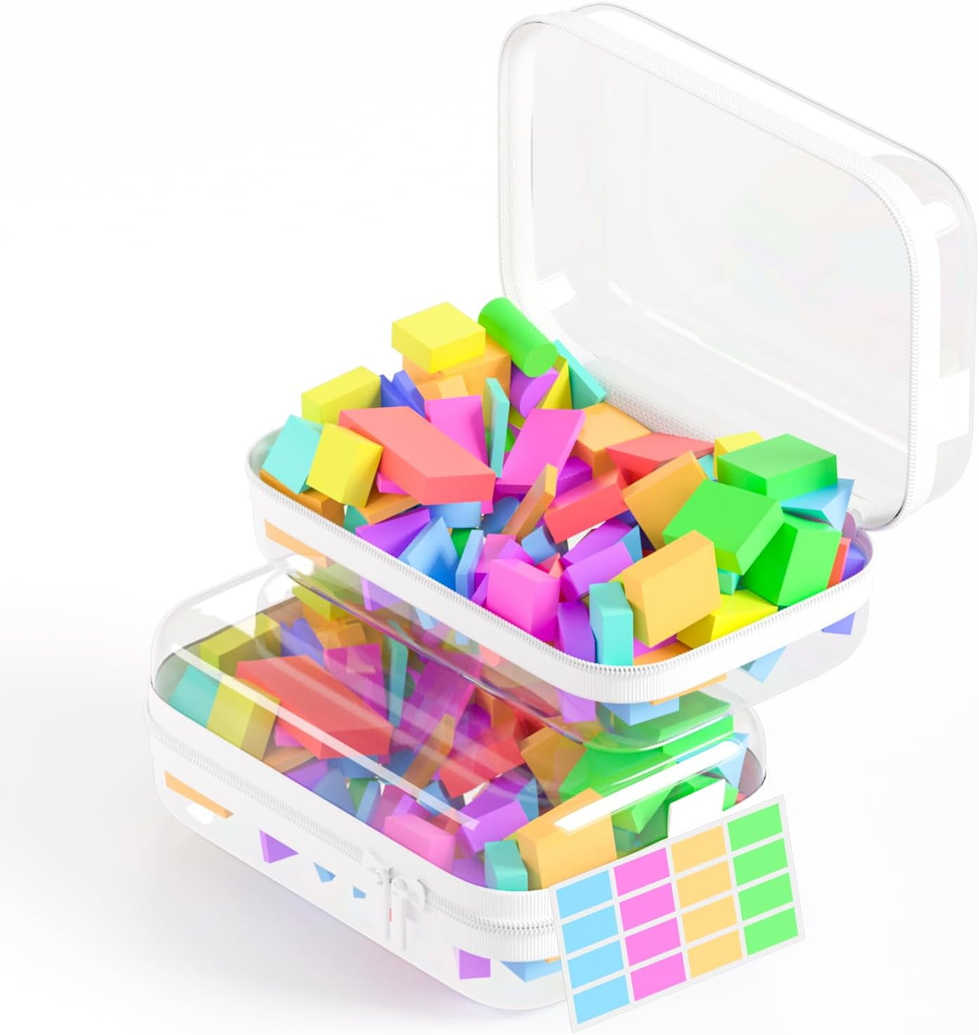 2 Pack Clear Hard Shell Zipper Case, BIiss Plastic Bins for Organizing ...