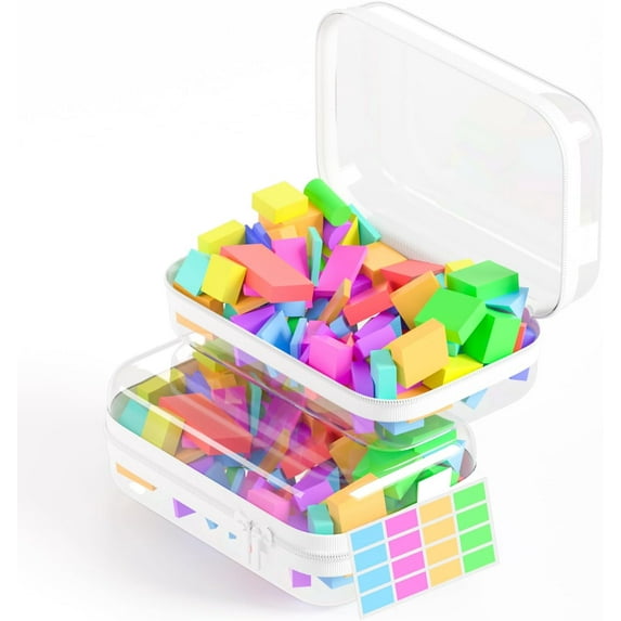 2 Pack Clear Hard Shell Zipper Case, BIiss Plastic Bins for Organizing ...