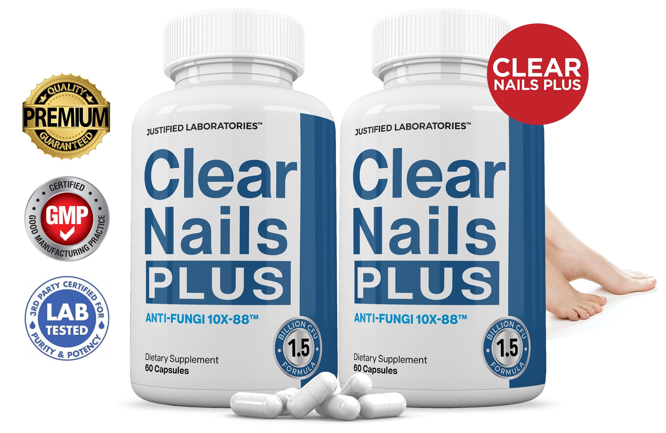 (2 Pack) Clear Nails Plus Max 40 Billion Probiotic CFU Toenail Finger ...