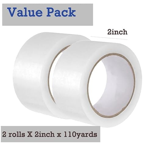 2 Pack Clear Packing Tape Heavy Duty, 2 inch X 110 Yards Per Roll, Wide ...