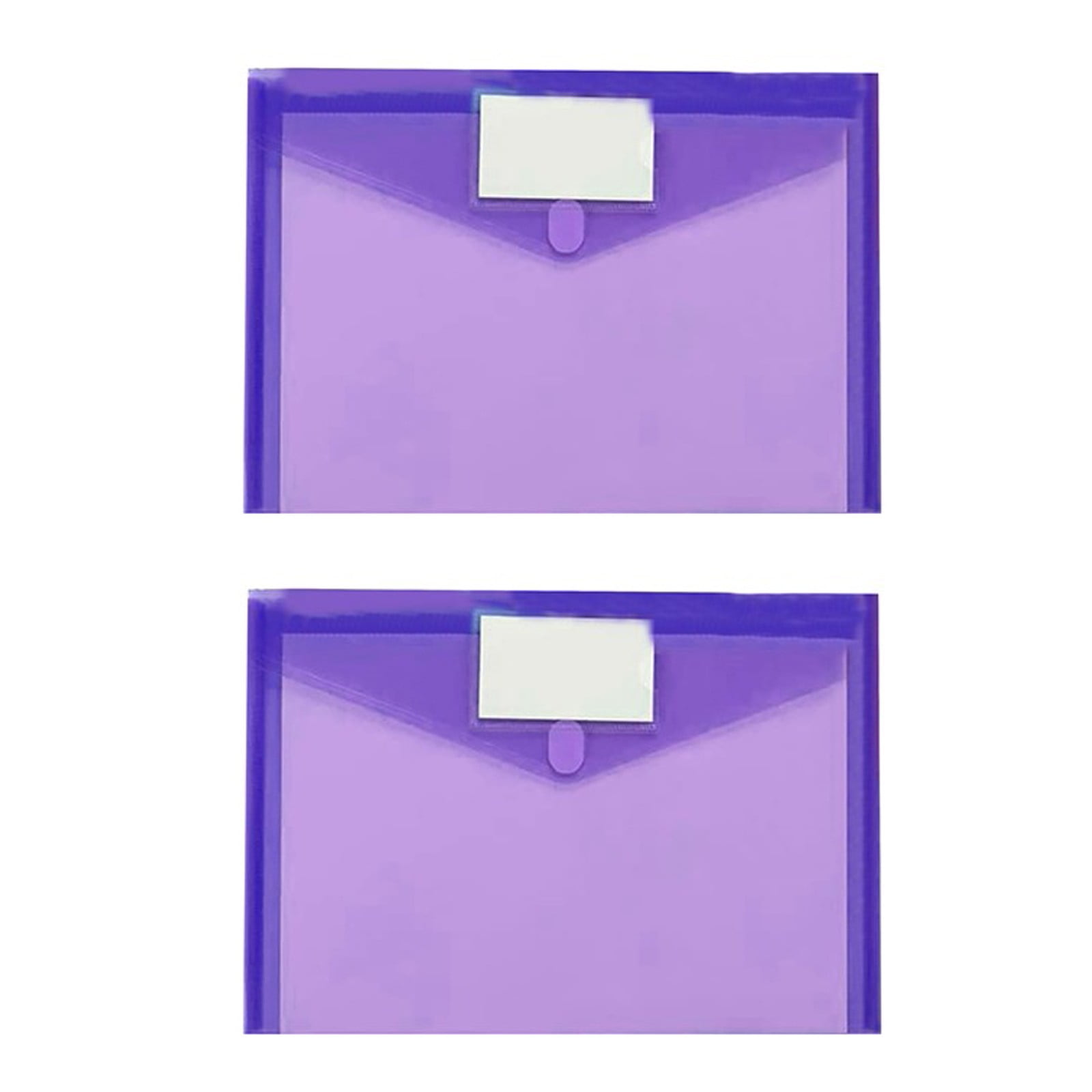 2-Pack Clear Plastic Envelopes with Snap Button & Label Pocket - US ...