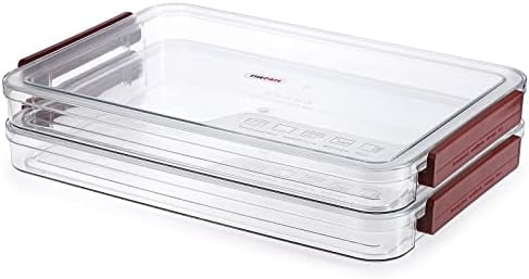 2 Pack Clear Plastic Stackable Storage Box File Protector Case ...
