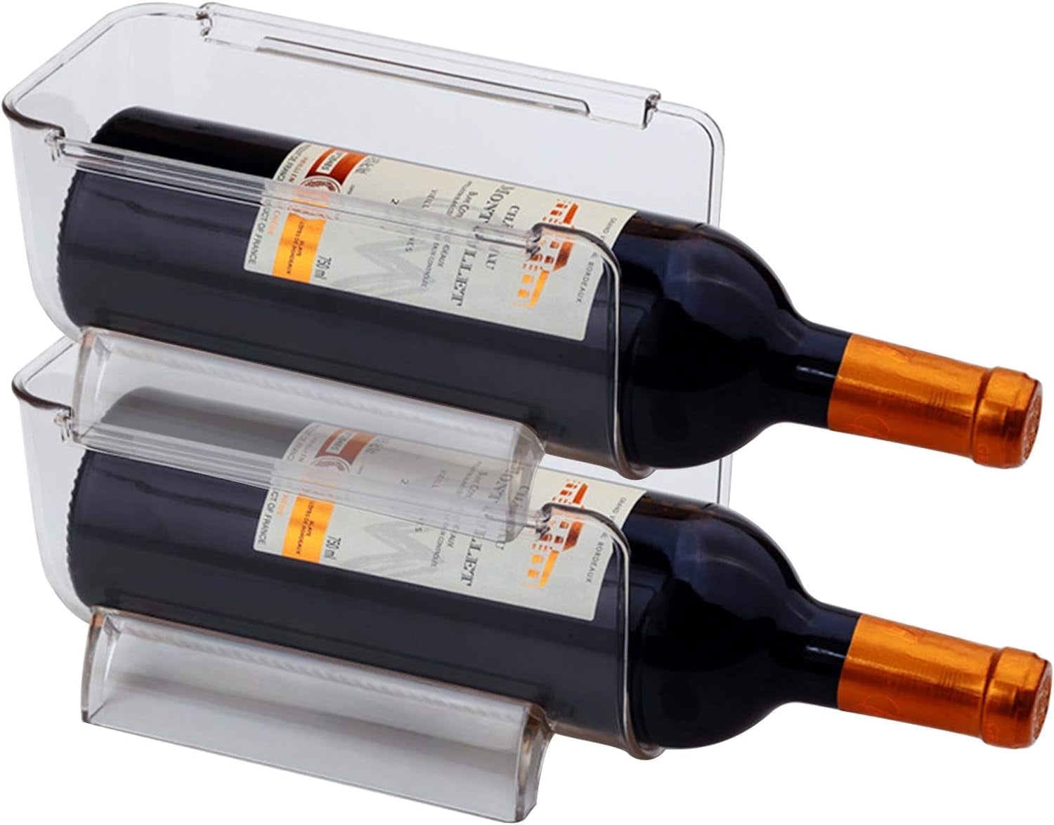 2 Pack Clear Plastic Stackable Water Bottle and Wine Rack Storage ...