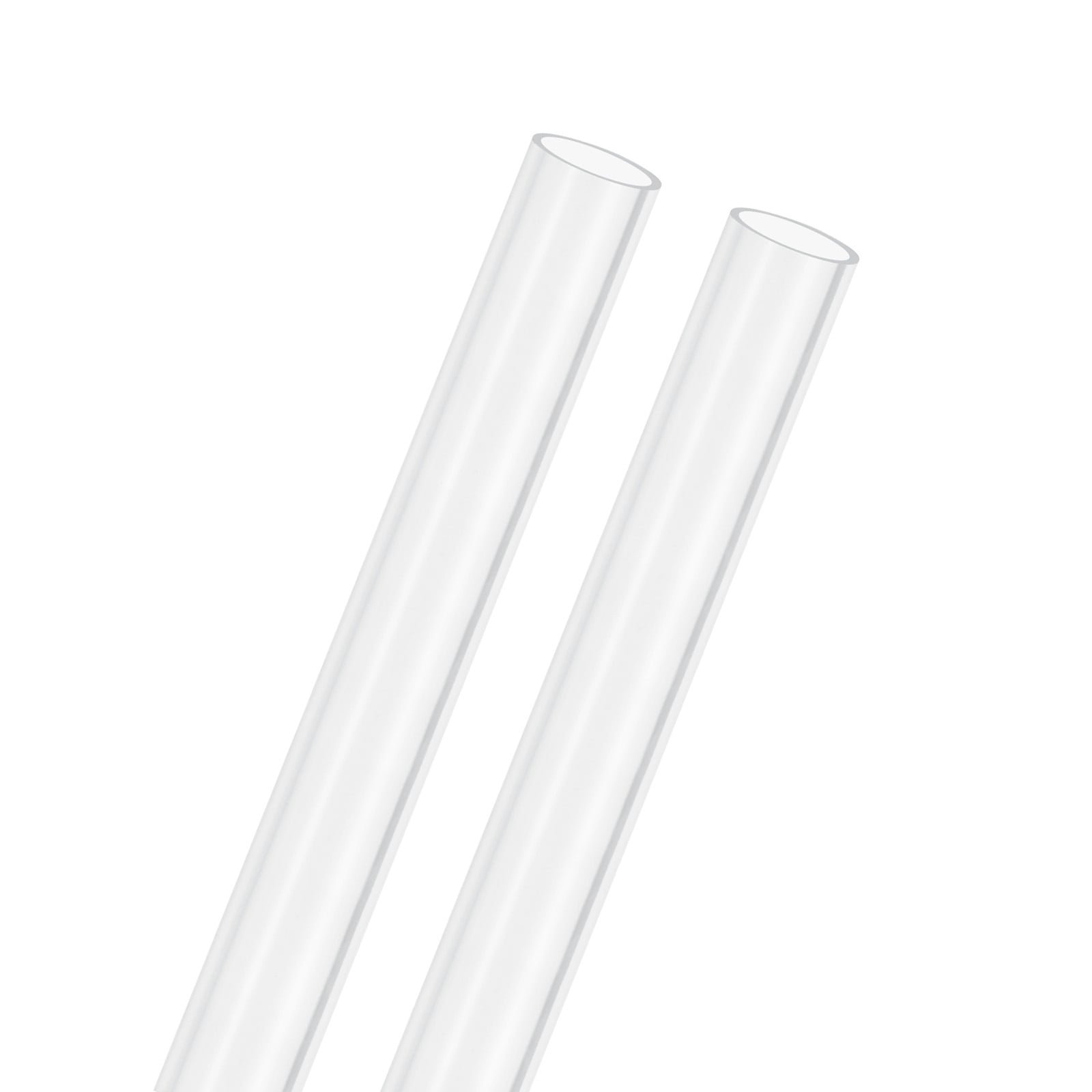 2-Pack Clear Plastic Tube, 13mm[0.51"] ID x 15mm[0.59"] OD High Impact ...