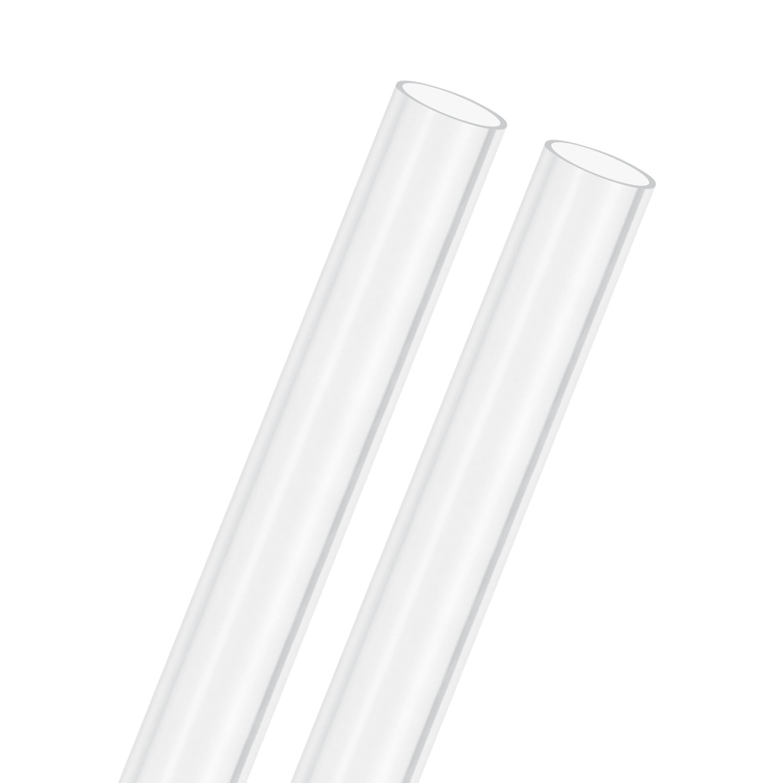 2-Pack Clear Plastic Tube, 16mm[0.63"] ID x 18mm[0.71"] OD High Impact ...