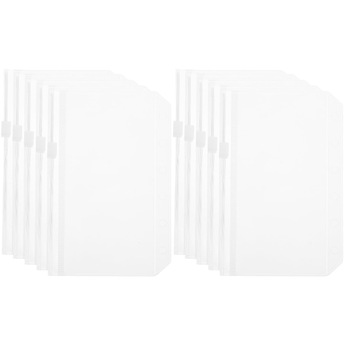 2 Pack Clear Pouch Folder Storage Bag Six-holes Document Bags Binder ...