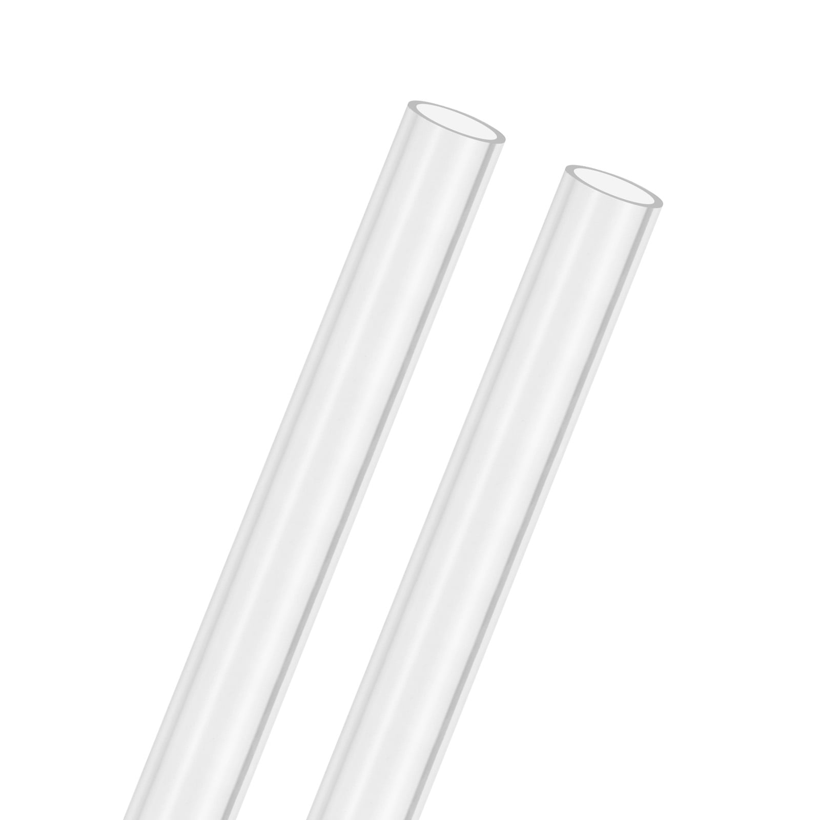 2-Pack Clear Rigid Acrylic Pipe, 10mm[0.39"] ID x 12mm[0.47"] OD ...