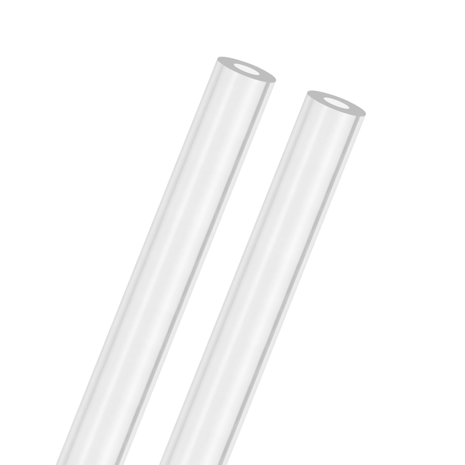 2-Pack Clear Rigid Acrylic Pipe, 8mm[0.31"] ID x 18mm[0.71"] OD Plastic ...