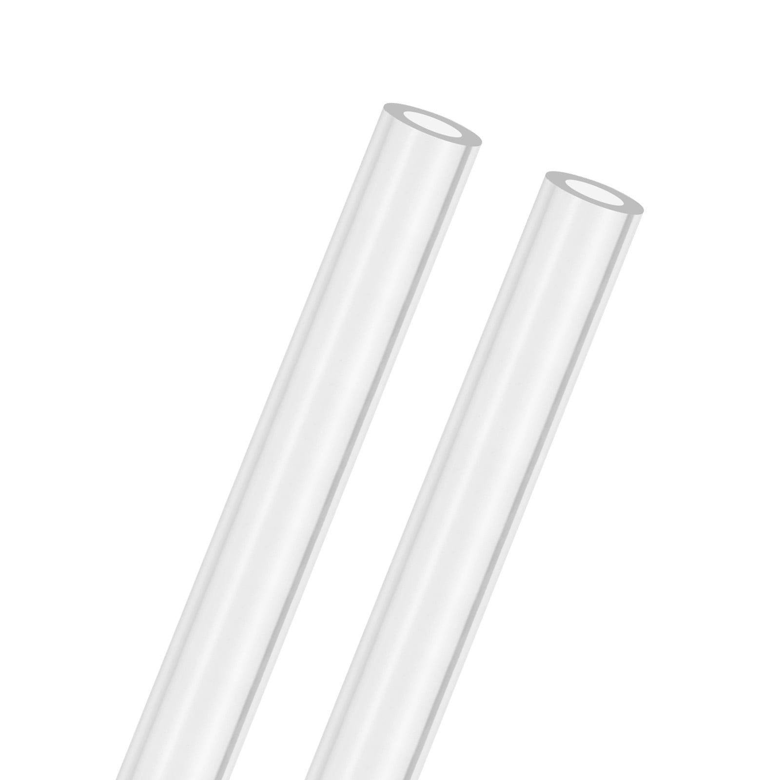 2-Pack Clear Rigid Acrylic Pipe, 9mm[0.35"] ID x 15mm[0.59"] OD Plastic ...