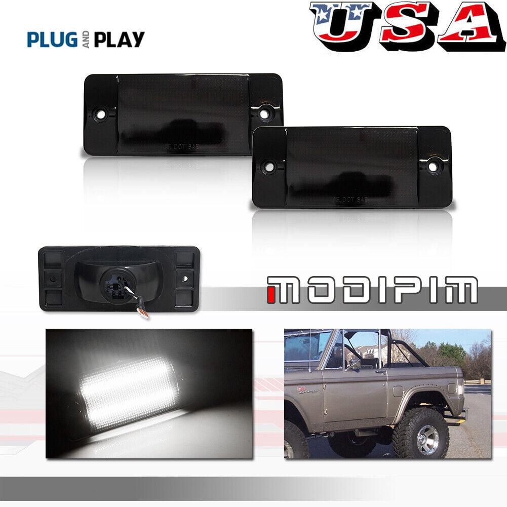 Smoked lens white LED front/rear marker lights suitable for 1970-1977 ...