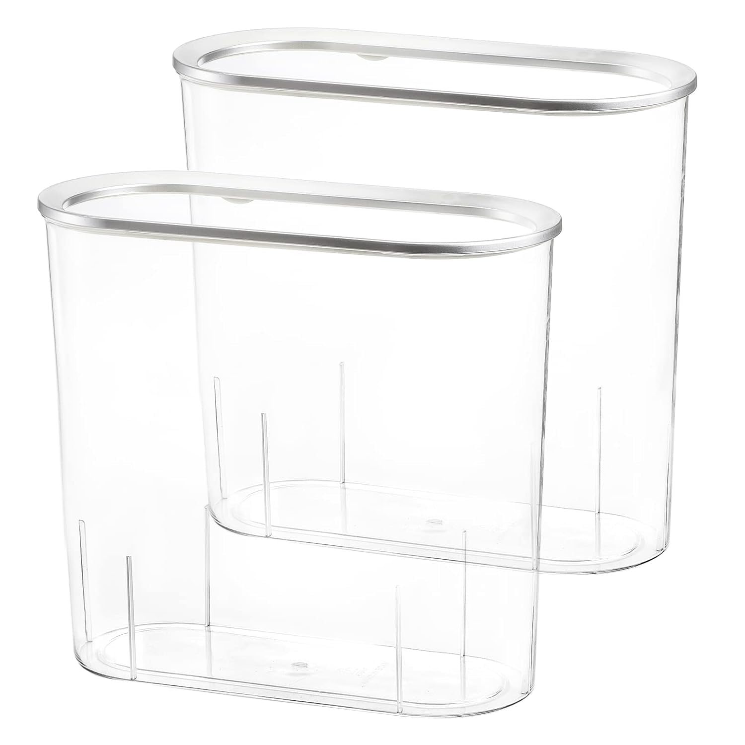 2 Pack Clear Small Trash Can, Plastic Rectangle Wastebasket Trash Bin ...