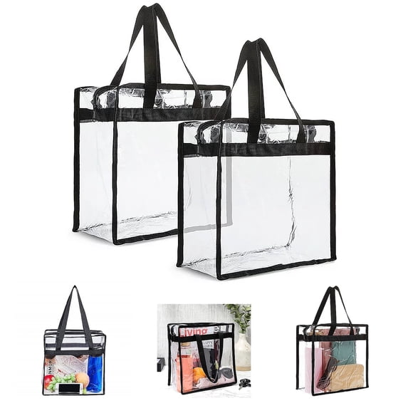 ZOUYUE 2 Pack Clear Stadium Approved Tote Bags, Transparent with ...