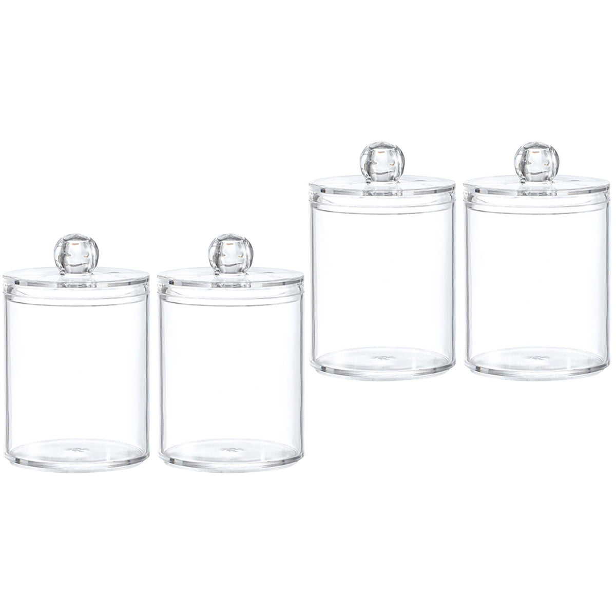 2 Pack Clear Storage Bins Cotton Ball Box Elegant Container Bathroom ...