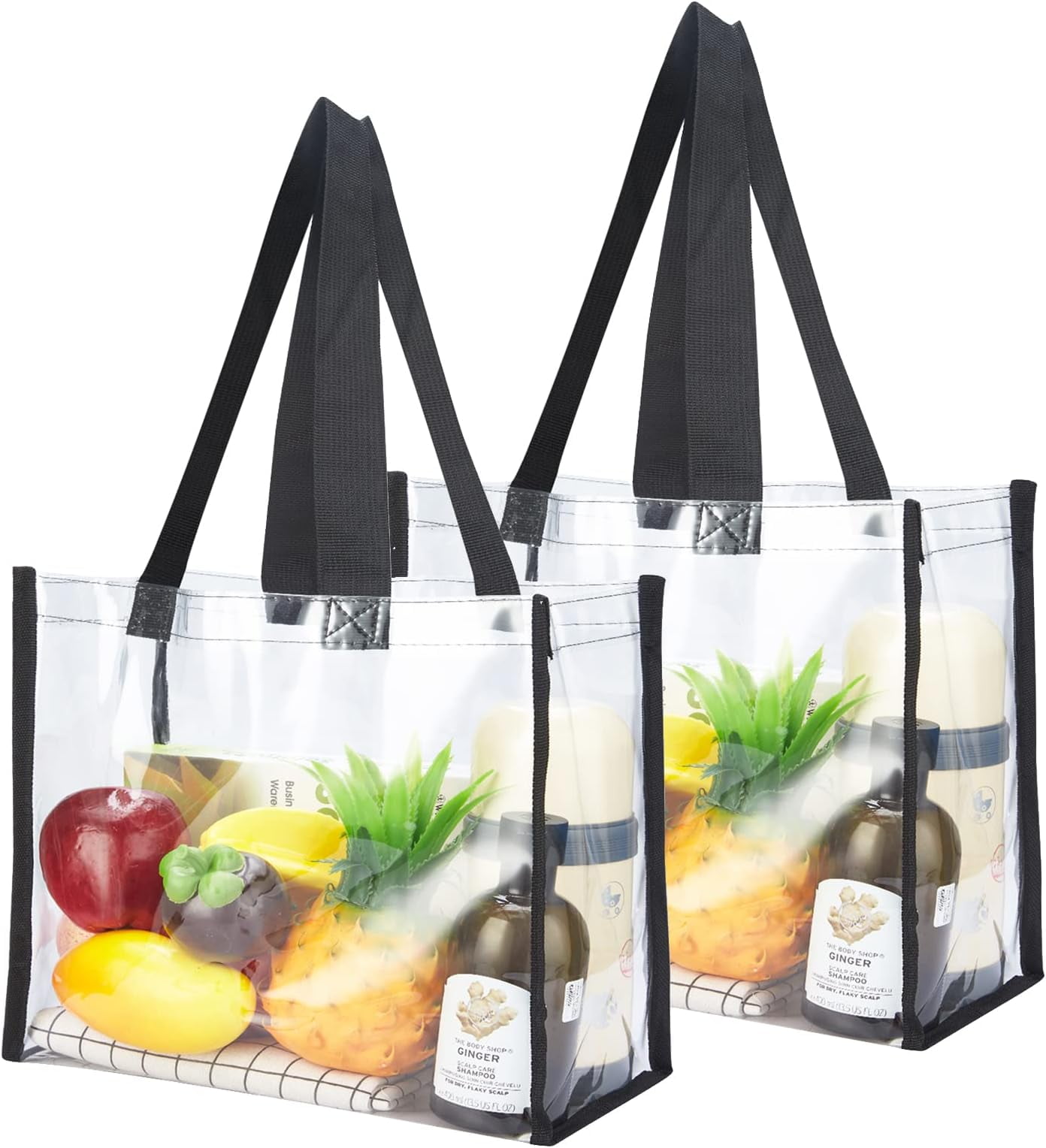 2-Pack Clear Tote Bag Stadium Approved 12x12x6, Transparent See Through ...