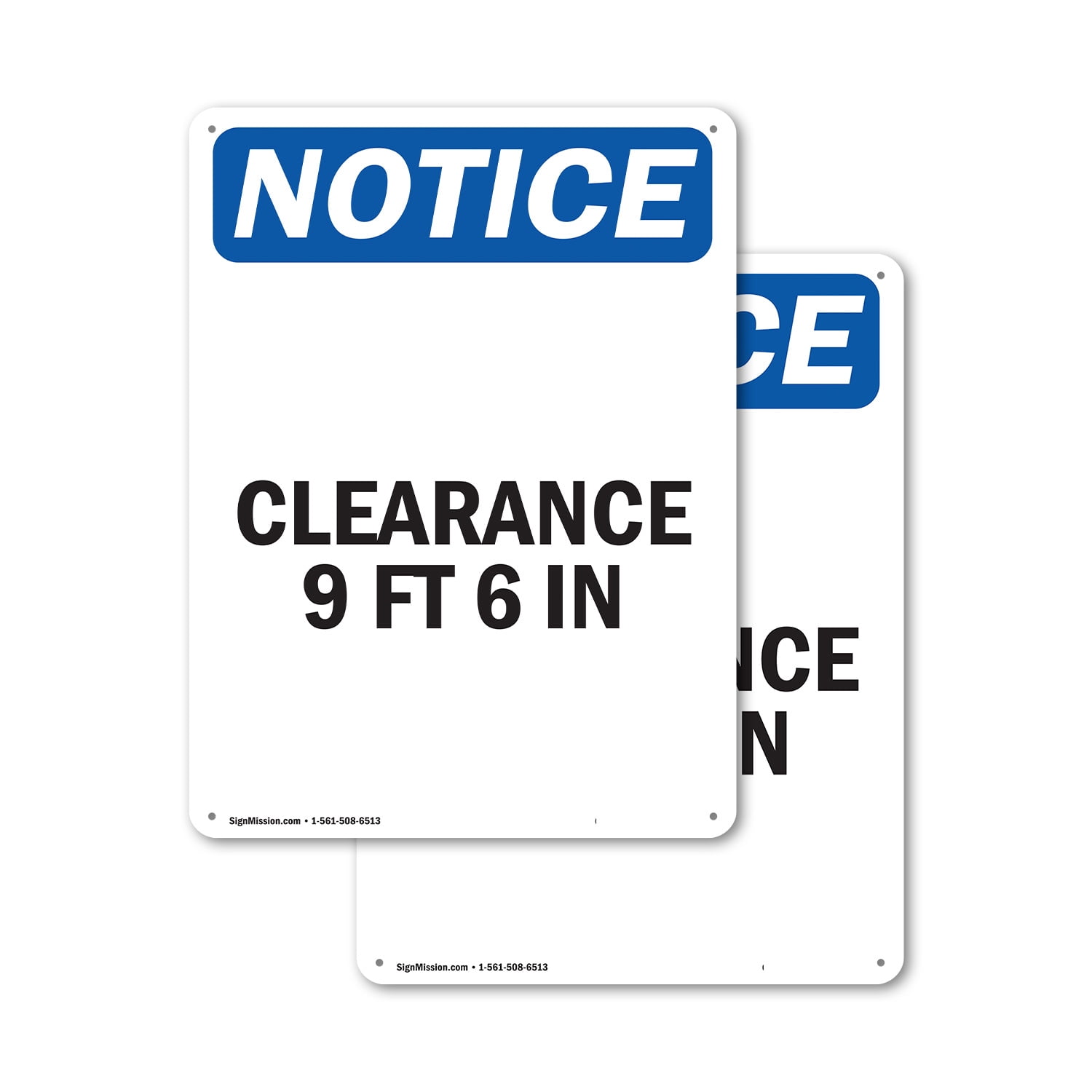 (2 Pack) Clearance 9 Ft 6 In OSHA Notice Sign 7 Inch X 10 Inch Indoor ...