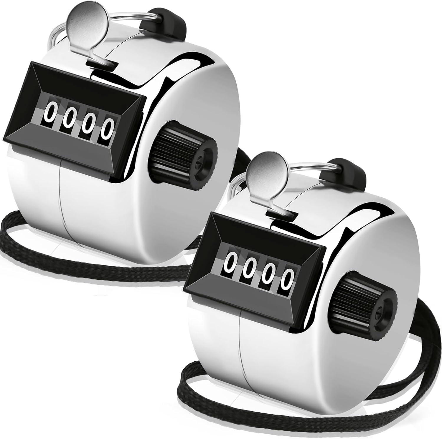 2 Pack Clicker Counter, Metal Hand Tally Counter Clicker, 4 Digit ...