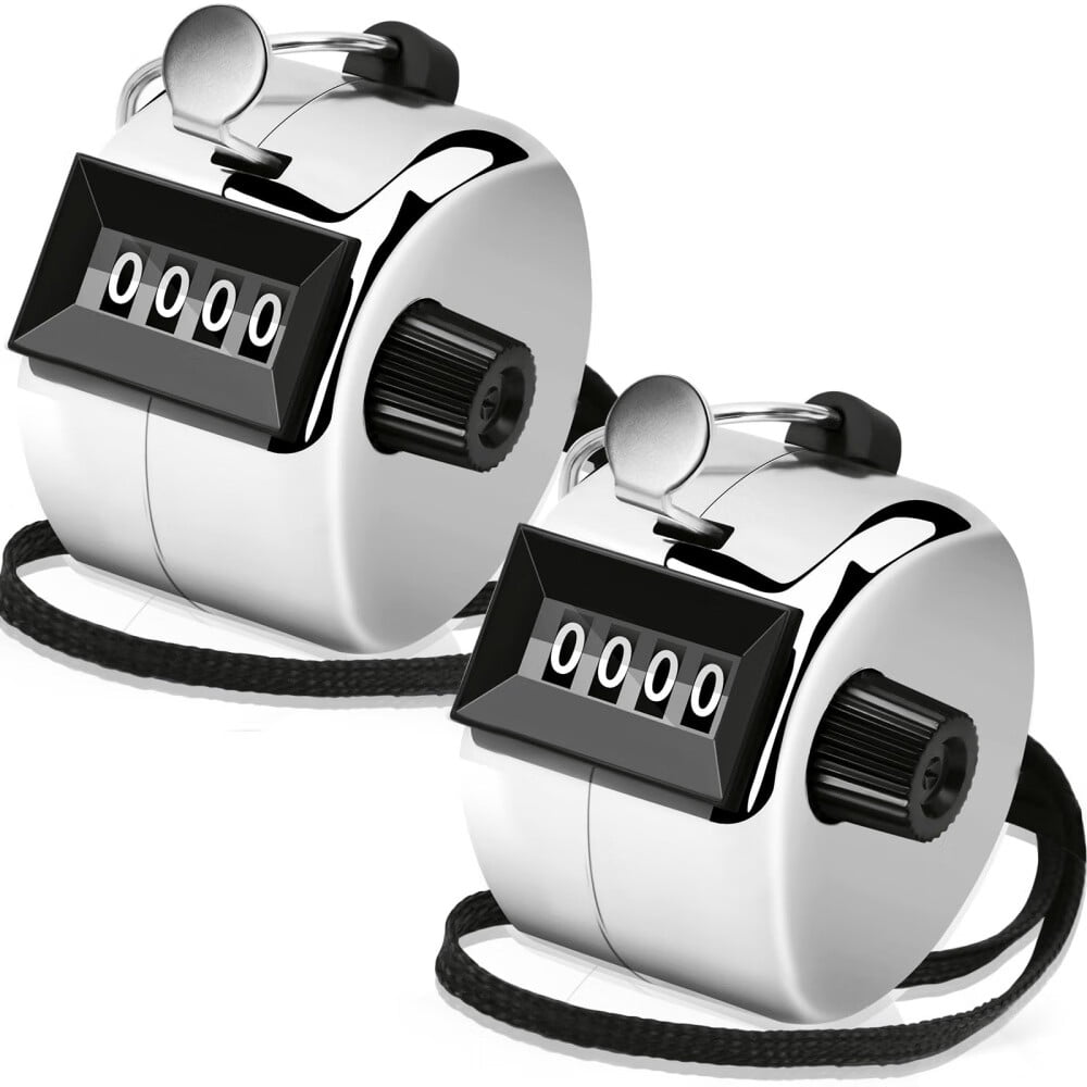 2 Pack Clicker Counter,Metal Hand Tally Counter Clicker,4 Digit ...