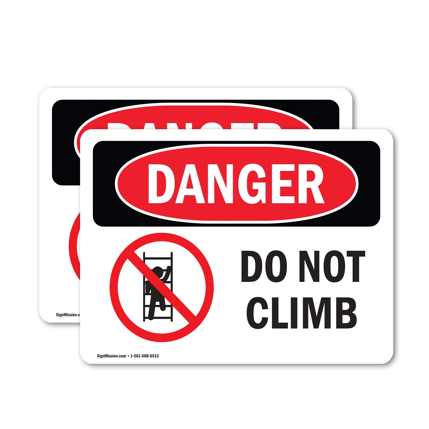 (2 Pack) Do Not Climb OSHA Danger Sign 10 Inch X 7 Inch Vinyl Label ...